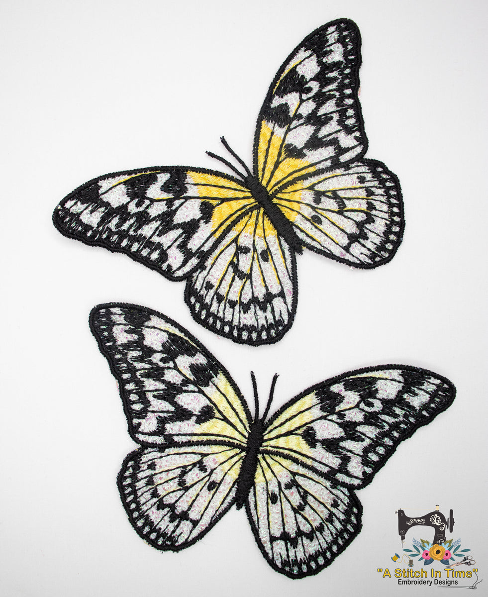 FSL & Mylar Paper Kite Butterfly| A Stitch in Time Embroidery Designs