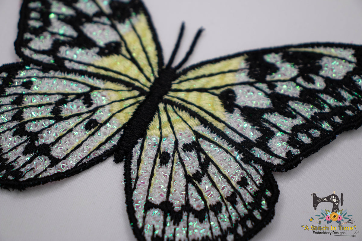 FSL & Mylar Paper Kite Butterfly| A Stitch in Time Embroidery Designs