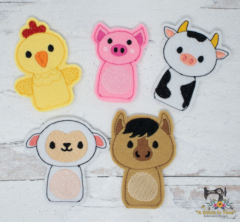 ITH Finger Puppets - Farm Animals Set| A Stitch in Time Embroidery Designs