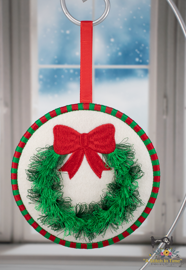 ITH Fringe Wreath Ornament| A Stitch in Time Embroidery Designs