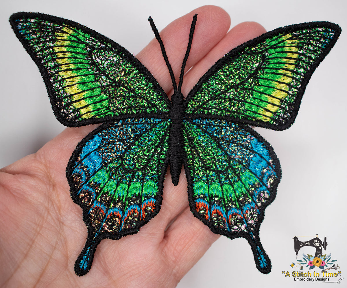 FSL & Mylar Alpine Black Swallowtail| A Stitch in Time Embroidery Designs