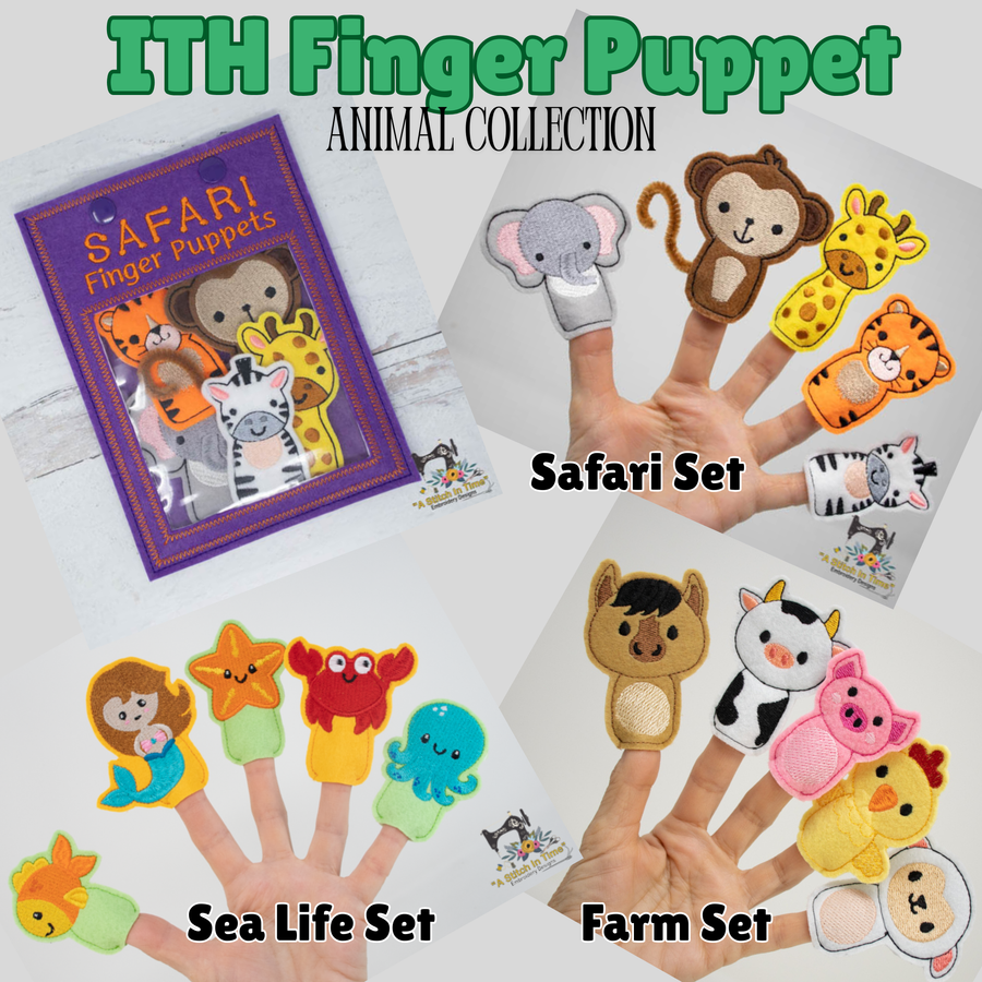 ITH Finger Puppet Bundle - Animal Sets| A Stitch in Time Embroidery Designs