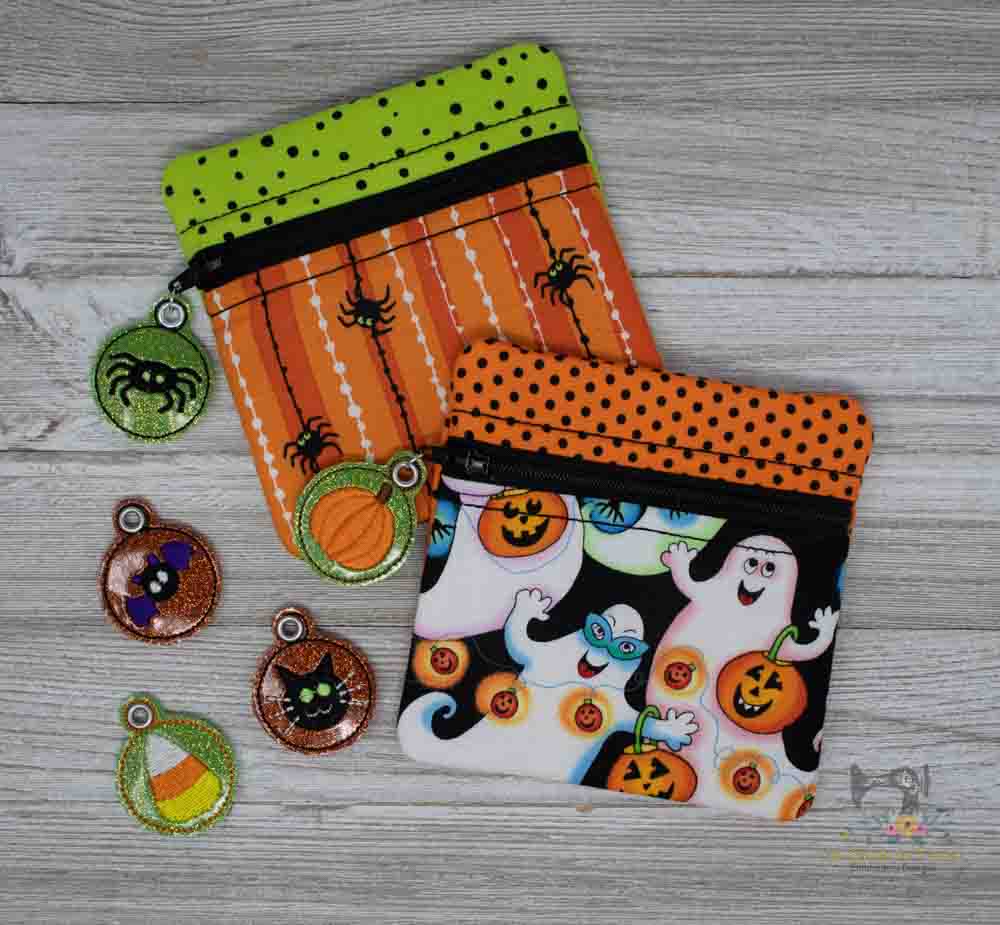 ITH Halloween Zipper Pulls Set| A Stitch in Time Embroidery Designs