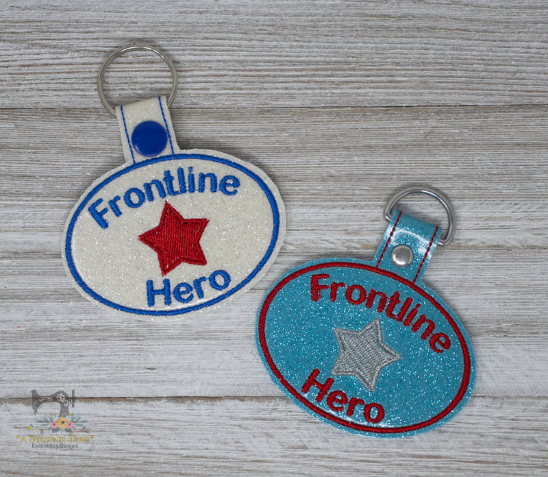 ITH Frontline Hero Key Fob| A Stitch in Time Embroidery Designs
