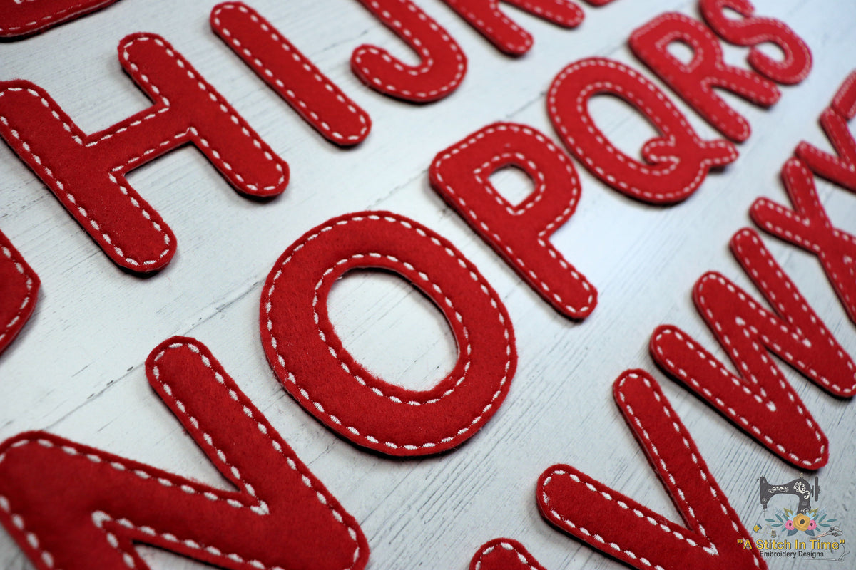ITH "Handstitched" Round Font Set| A Stitch in Time Embroidery Designs